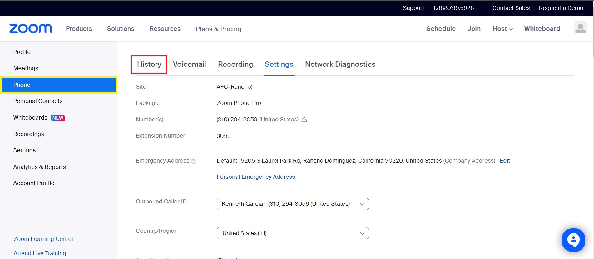 ZOOM: BLOCK Caller IDs and/or Phone Numbers – AFC Franchise Corp