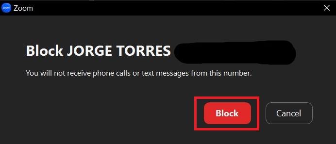 ZOOM: BLOCK Caller IDs and/or Phone Numbers – AFC Franchise Corp