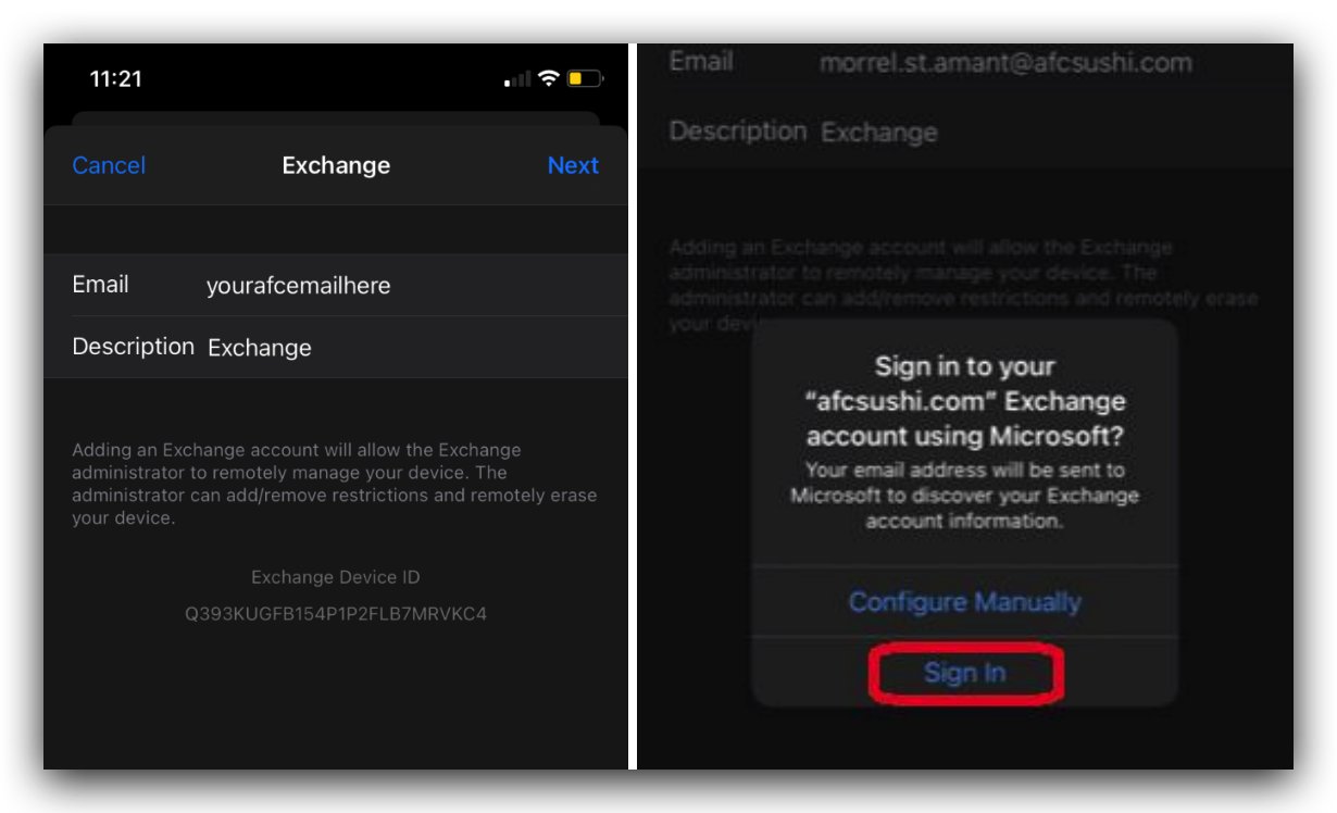 Performing Account Refresh on iOS Device – AFC Franchise Corp